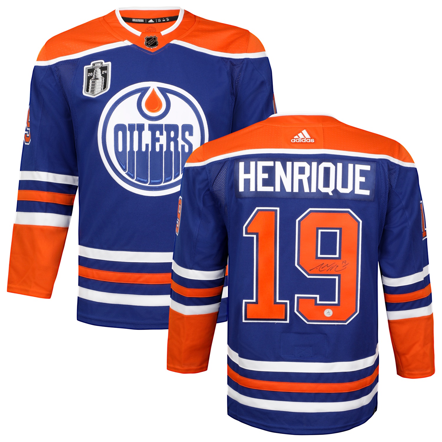 AJ Sports Adam Henrique Signed Edmonton Oilers 2024 Stanley Cup adidas ...